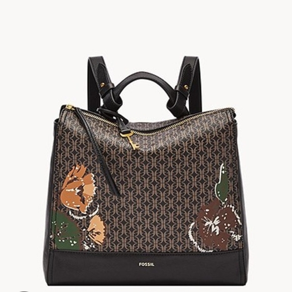 Fossil | Bags | Fossil Elina Convertible Crossbody Backpack Brown And ...